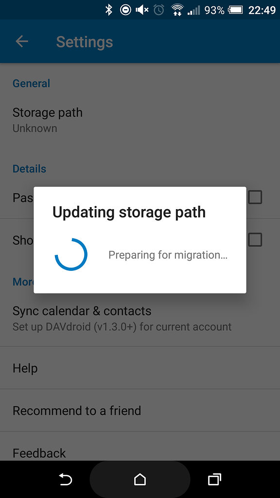 [Android] Cannot update storage path - ℹ️ Support - Nextcloud community