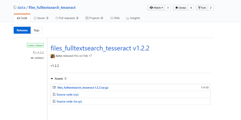 Can't update the app Full text search - Files - Tesseract OCR v1.2.2 ...
