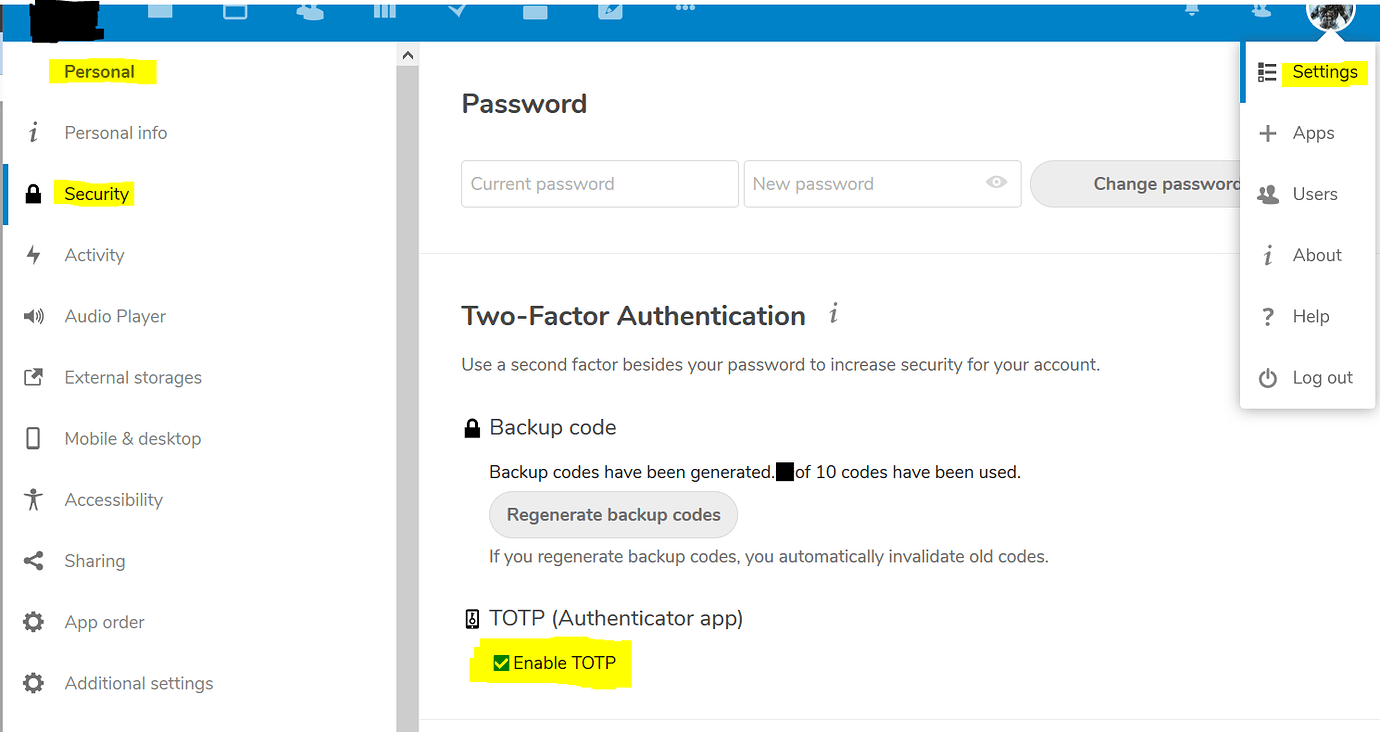 Two-factor authentication TOTP - ℹ️ Support - Nextcloud community