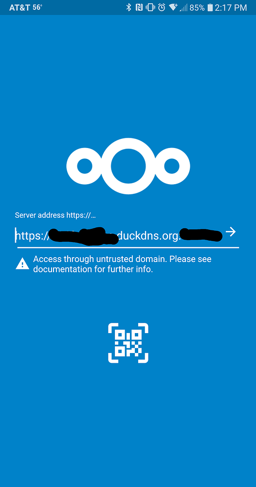 How to get around "access through untrusted domain" error - 📦 Appliances (Docker, Snappy, VM ...