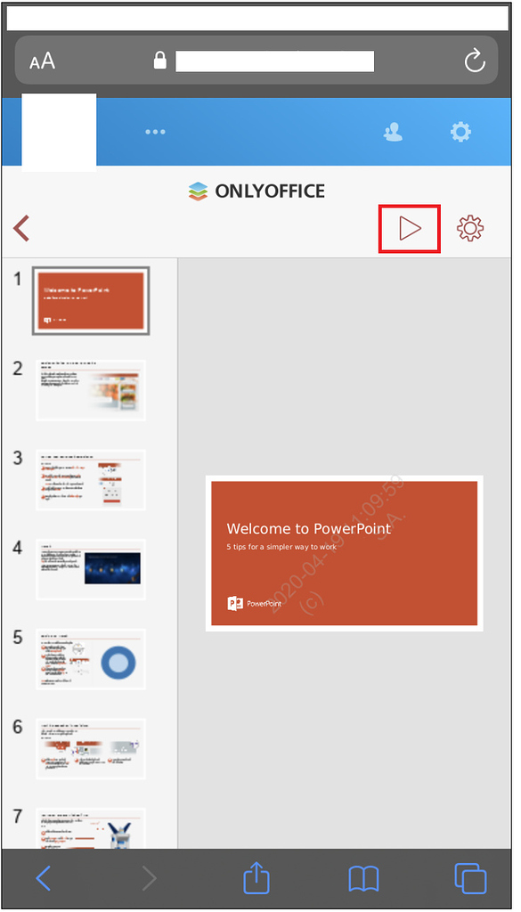 Nextcloud ONLYOFFICE Powerpoint Full Screen Watermark NOT displayed - 📄 ...