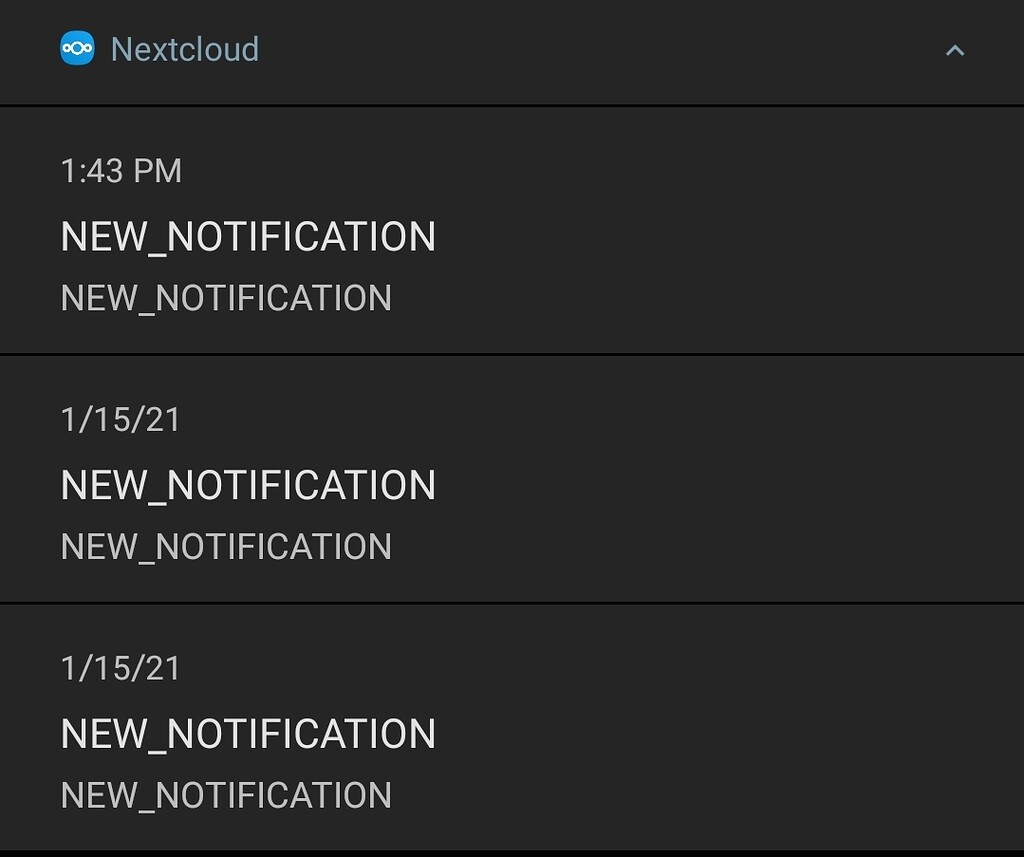 Random weird notification "NEW_NOTIFICATION" - ℹ️ Support - Nextcloud ...