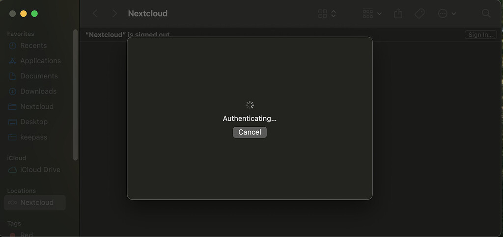 MAC VFS client keep hanging for "Authenticating..." in VFS synced ...