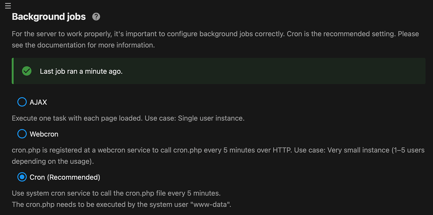 Nextcloud Docker setup - Help needed with cron - 📦 Appliances (Docker, Snappy, VM, NCP, AIO ...