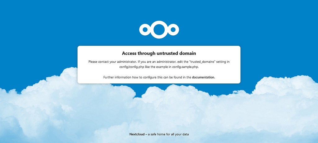 New installation with Docker and OMV and Im getting an error "Trusted ...