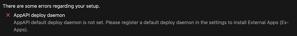 App API deploy daemon not set - ℹ️ Support - Nextcloud community