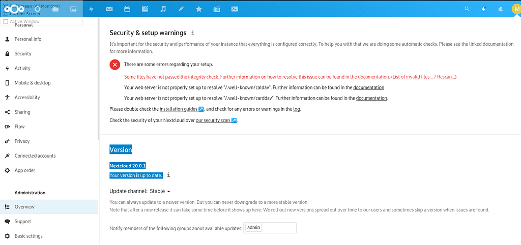 Integrity check failure on version.php - updated docker image 19.0.1 to ...