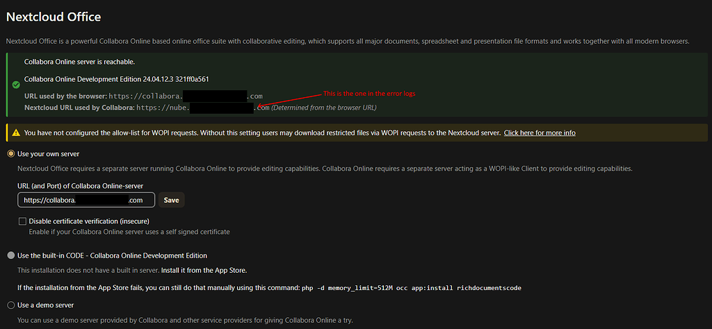 Unauthorized WOPI host for collabora-nginx using docker-compose - 📄 Office - Nextcloud community