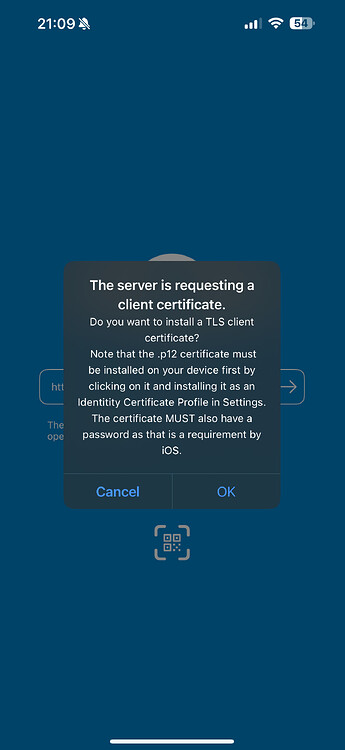 The server is requesting a client certificate. - ℹ️ Support - Nextcloud community