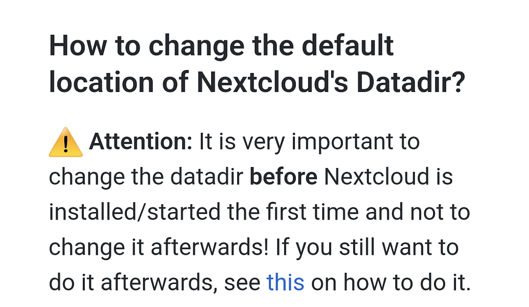 Nextcloud AIO: "Error: Could not get appdata folder" after container has already written data in ...