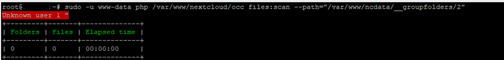 [Solved] Occ file:scan not working for __groupfolder - ℹ️ Support ...
