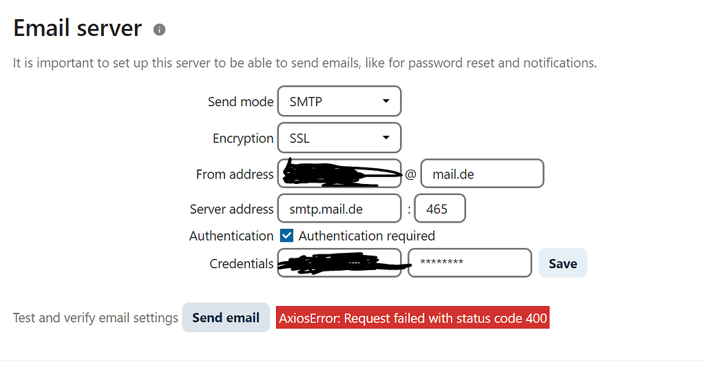 Get error at Basic Email Setting - ℹ️ Support - Nextcloud community