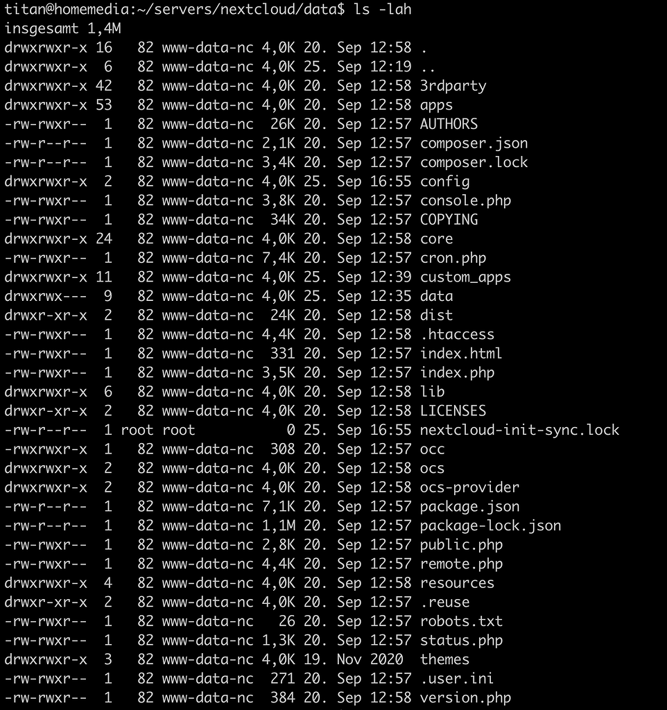 Nextcloud Docker installation - Correct users - ℹ️ Support - Nextcloud community