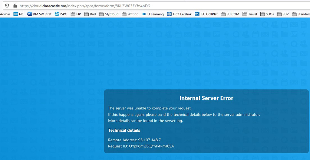 Forms - Internal Server Error - ℹ️ Support - Nextcloud community