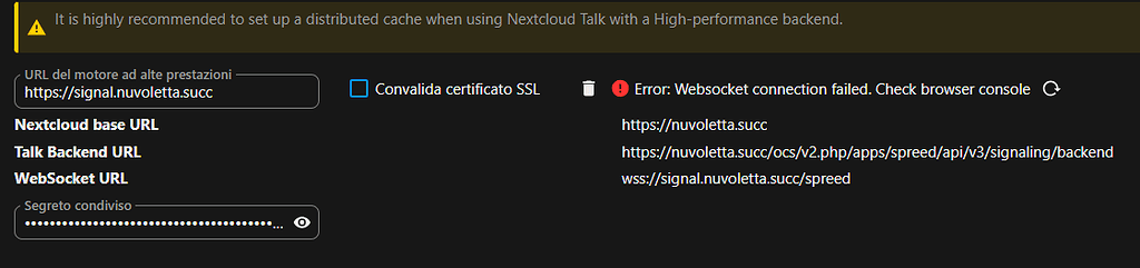 Error setup Talk High Performance Backend - 💬 Talk (spreed) - Nextcloud community