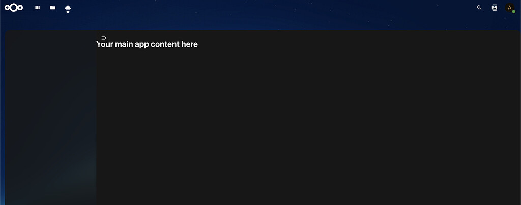 NcContent wrong position - ℹ️ Support - Nextcloud community
