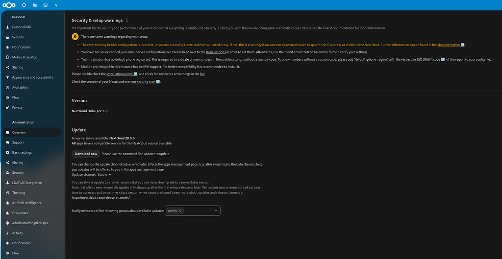 Notification of update still visible after an upgrade - ℹ️ Support - Nextcloud community