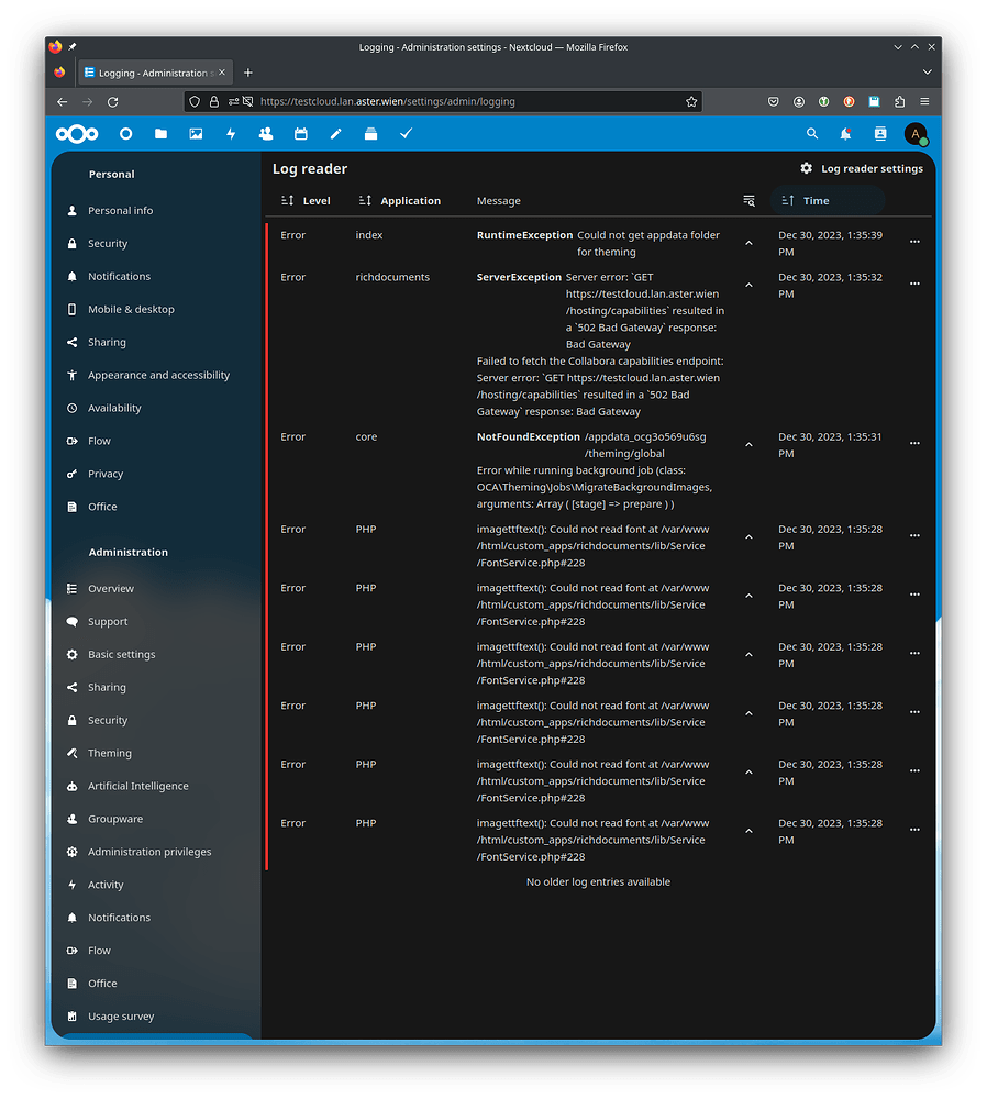 Error occurred while checking server setup, but there are not - ℹ️ Support - Nextcloud community