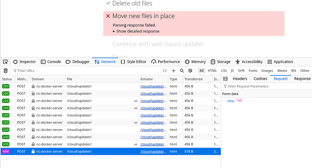 After update to NC 28 the web UI updater stucks in step "Delete old files" - ℹ️ Support ...