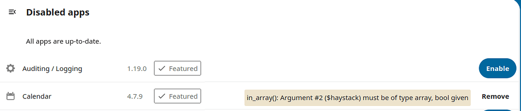 Impossible to enable/install apps after update to 29 - ℹ️ Support ...