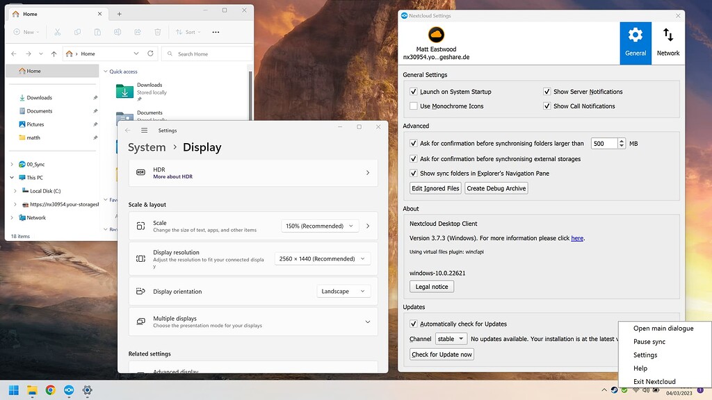 Windows 11: Huge fonts in NC client at 150% screen scaling - 💻 Desktop - Nextcloud community