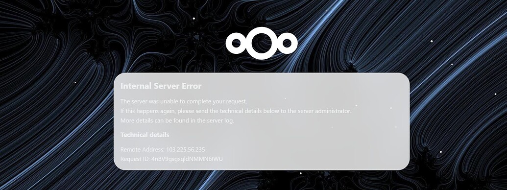 [Solved] URGENT - Internal Server Error - ℹ️ Support - Nextcloud community