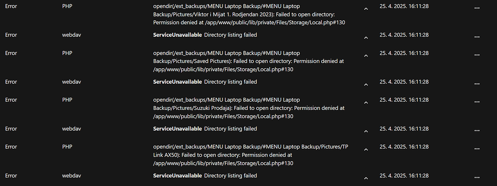 Webdav and Ext Storage Permissions Errors - ℹ️ Support - Nextcloud community