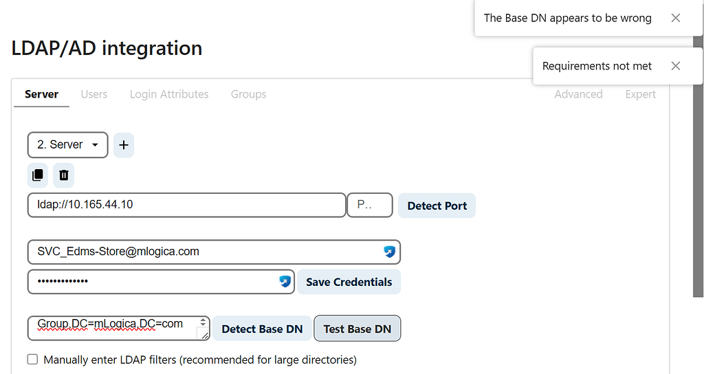LDAP configuration not working - ℹ️ Support - Nextcloud community