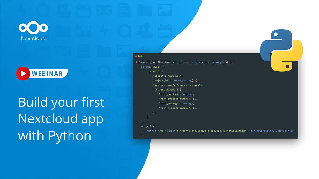 Build your first Nextcloud app with Python (free workshop) - 📰 News ...