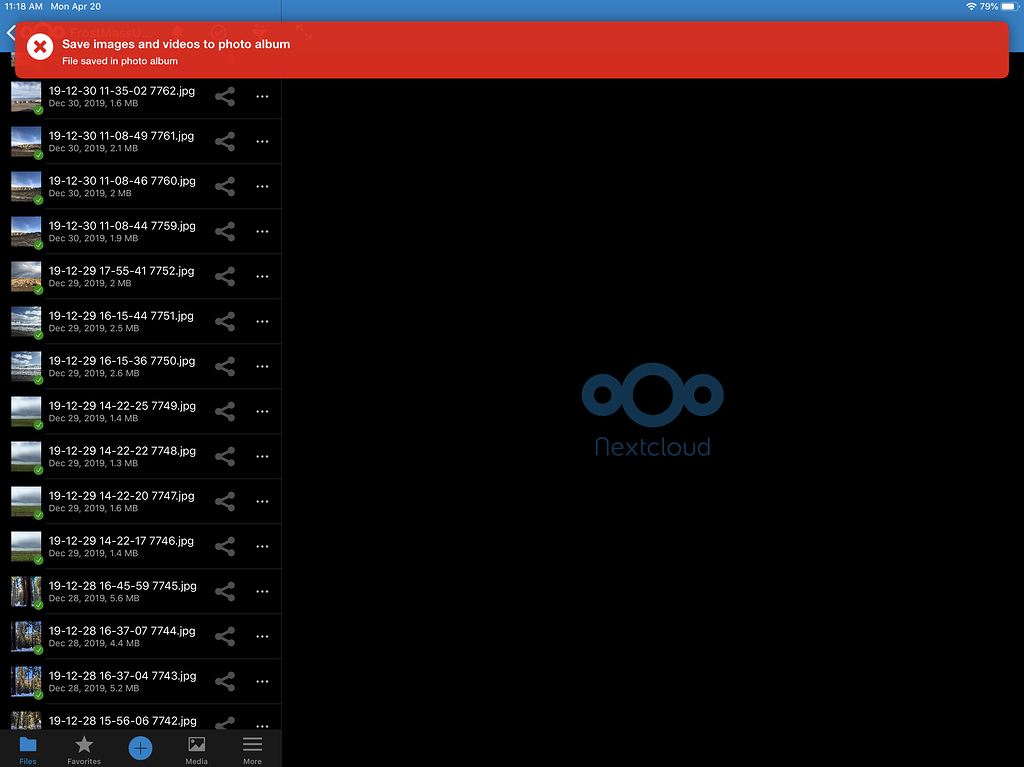 Errors when uploading/downloading photos/videos from iOS - ℹ️ Support - Nextcloud community