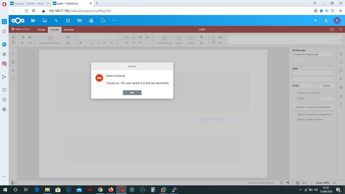 Problème avec la lecture de fichier sur OnlyOffice - 🇫🇷 Français ...