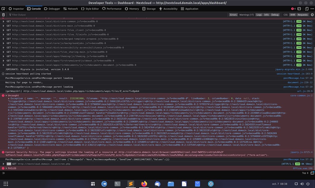 Nextcloud not opening files with Collabora Online - 📦 Appliances (Docker, Snappy, VM, NCP, AIO ...