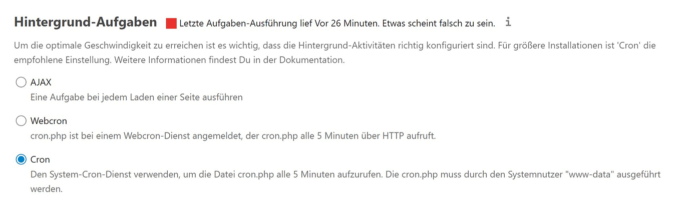 Cron Is Suddenly Not Working Anymore Deutsch German Nextcloud