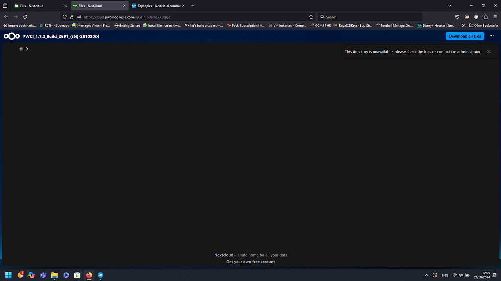 Error dav/appinfo - ℹ️ Support - Nextcloud community