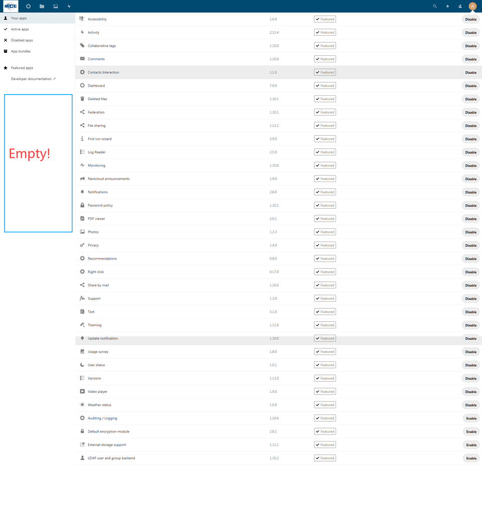 Missing Apps Store - ℹ️ Support - Nextcloud community