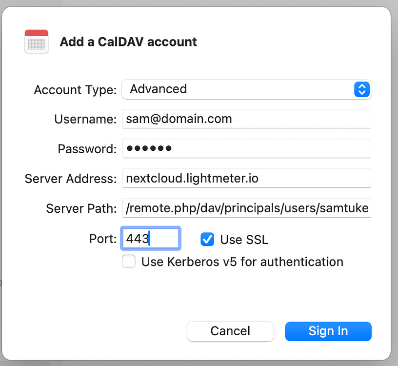 MacOS, CalDAV - Unable to verify account name or password - ℹ️ Support - Nextcloud community