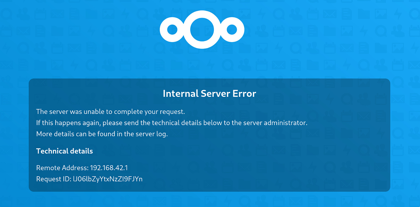 Internal server error when opening settings/admin/serverinfo - ℹ️ Support - Nextcloud community
