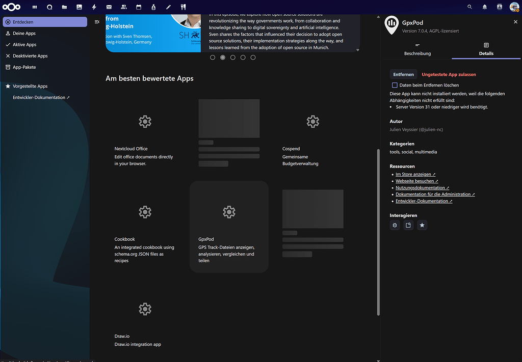 After update to NC 32 -> App Store "gone" - ℹ️ Support - Nextcloud community
