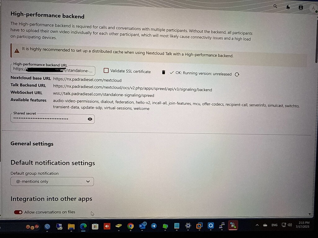 Problem with Nextcloud Talk HPB setup without Docker on Ubuntu - ℹ️ Support - Nextcloud community