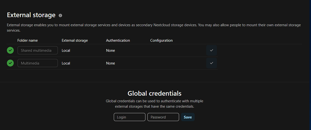 Adding External storage not working, cannot click anything - ℹ️ Support - Nextcloud community