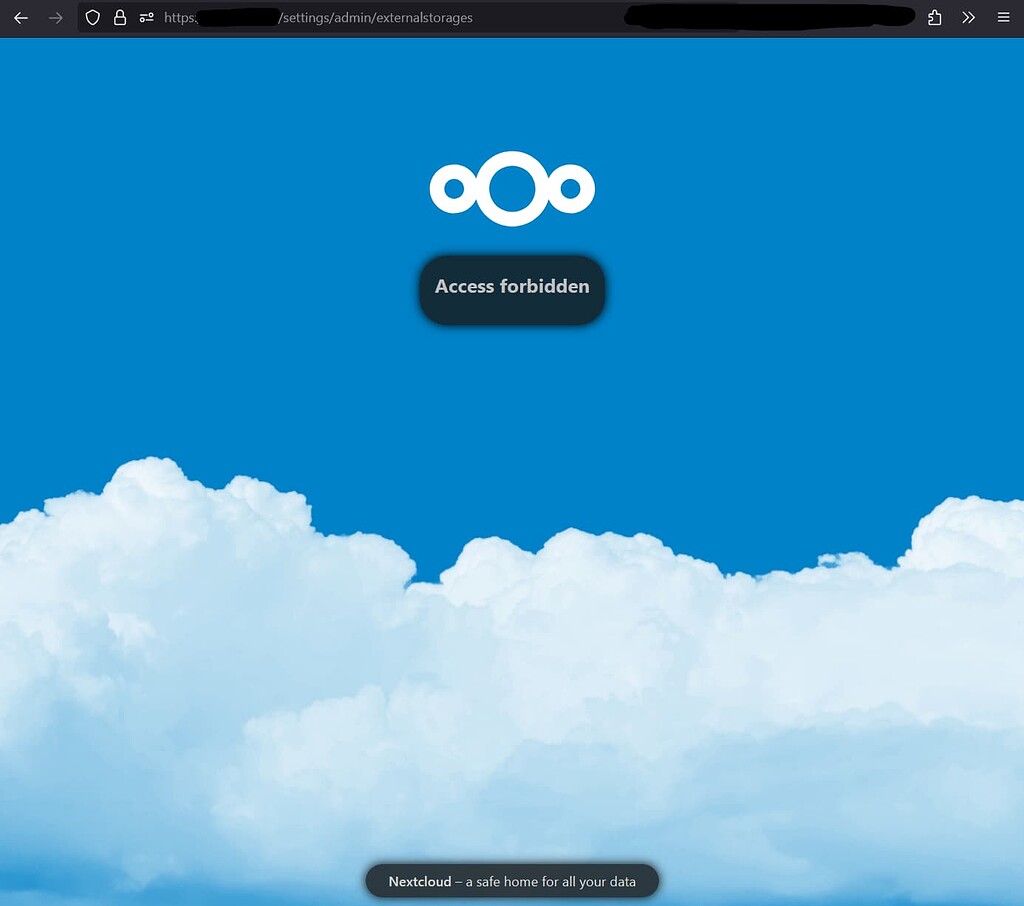 Access Forbidden for External Storage - 📦 Appliances (Docker, Snappy, VM, NCP, AIO) - Nextcloud ...