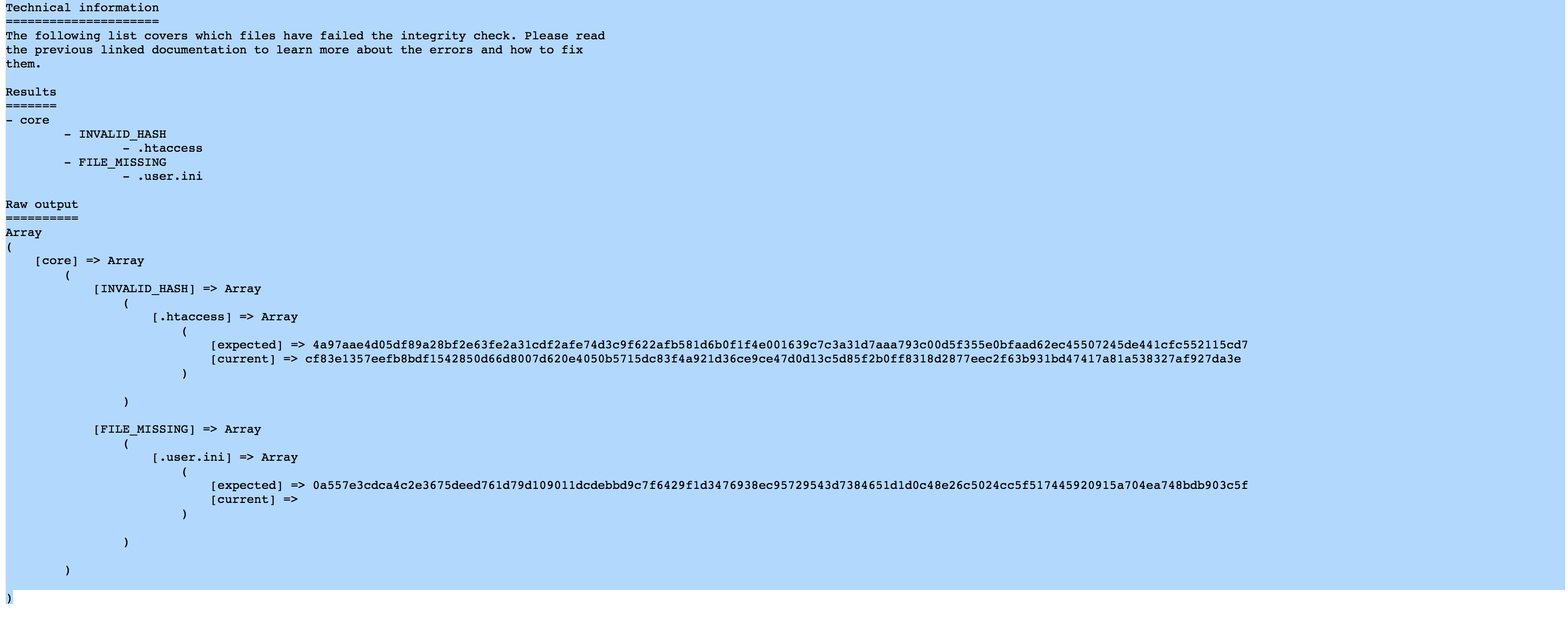 Code Integrity Check Missing Files ℹ️ Support Nextcloud Community