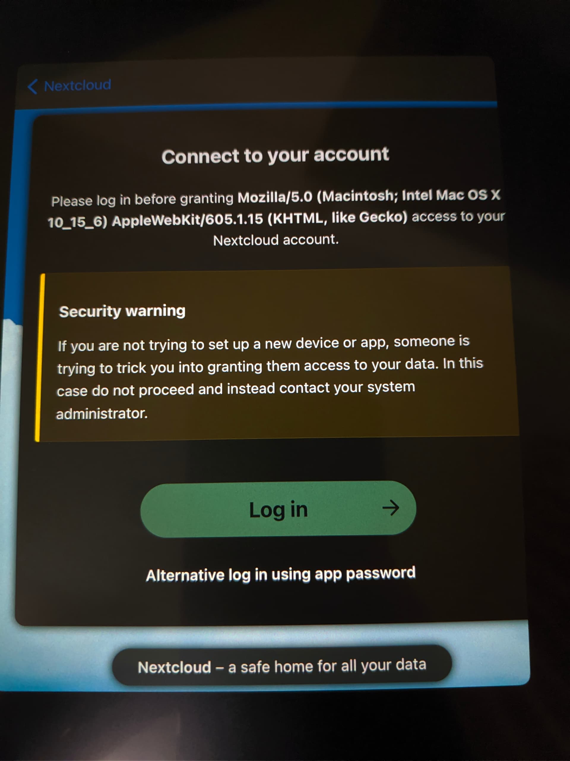 Login Button Unclickable and Slightly Greyed Out on Nextcloud IOS app and browser iPad Pro - ℹ️ ...