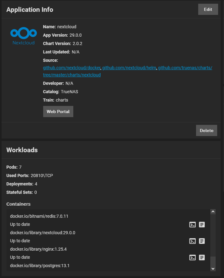Upon accessing nextcloud truenas ui is loading - ℹ️ Support - Nextcloud community