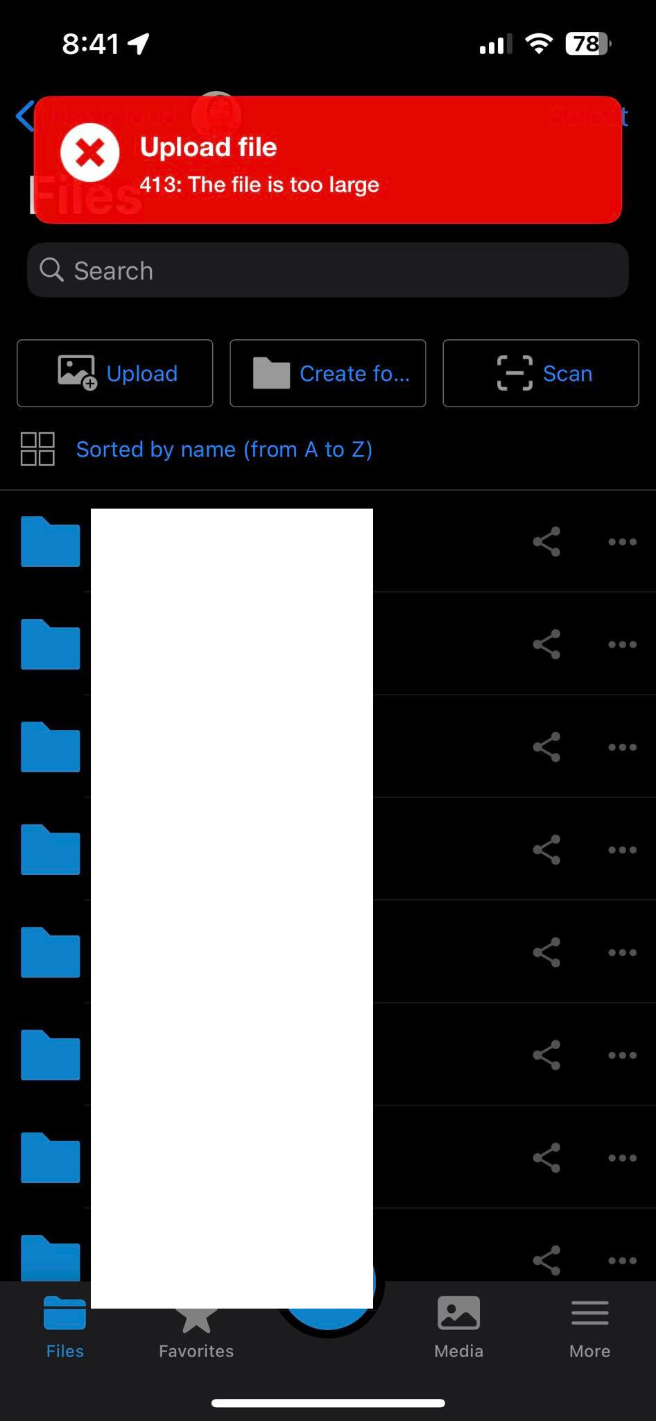 413 Error The File Is Too Large IOS Nextcloud Community 413 Error The File Is Too Large IOS Nextcloud Community