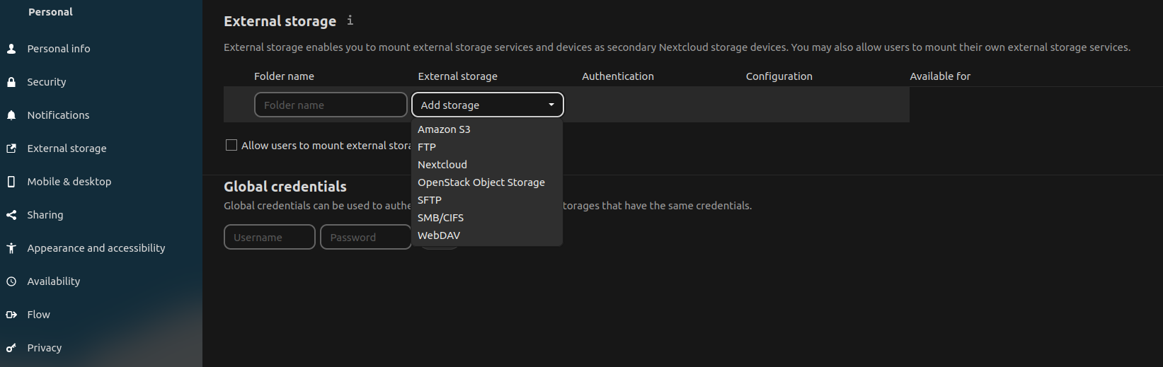 Can not add Local External Storage - ℹ️ Support - Nextcloud community