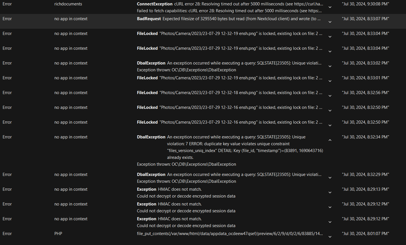 Webdav error 423 while uploading photo(s) from IOS device - ℹ️ Support - Nextcloud community