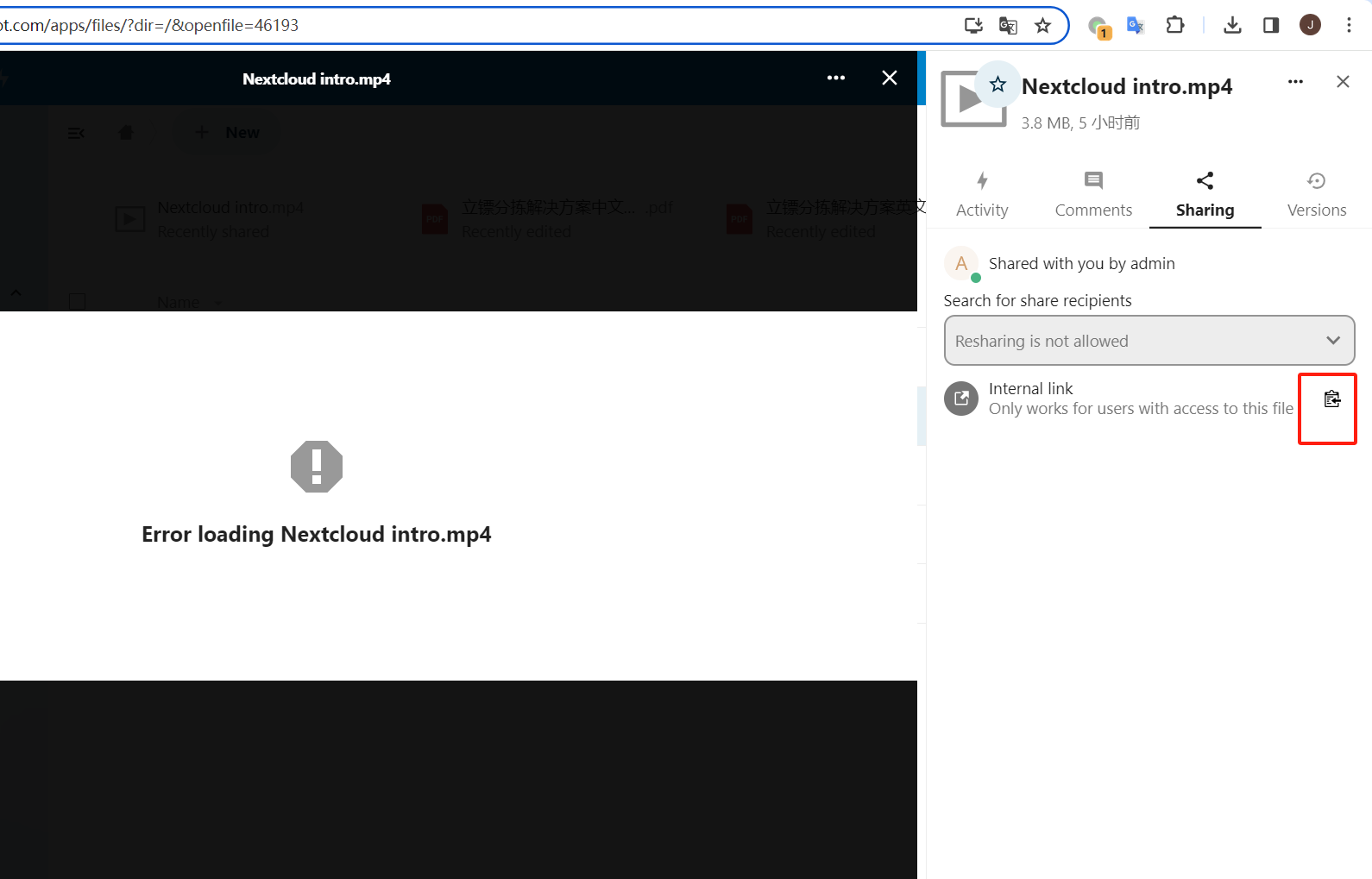 Shared file read-only permission, unable to play videos and view images - ℹ️ Support - Nextcloud ...