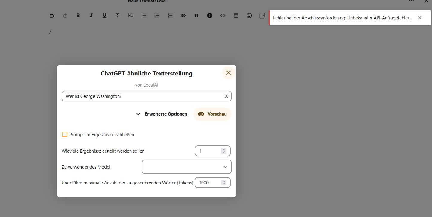 Configuration of LocalAI - ℹ️ Support - Nextcloud community
